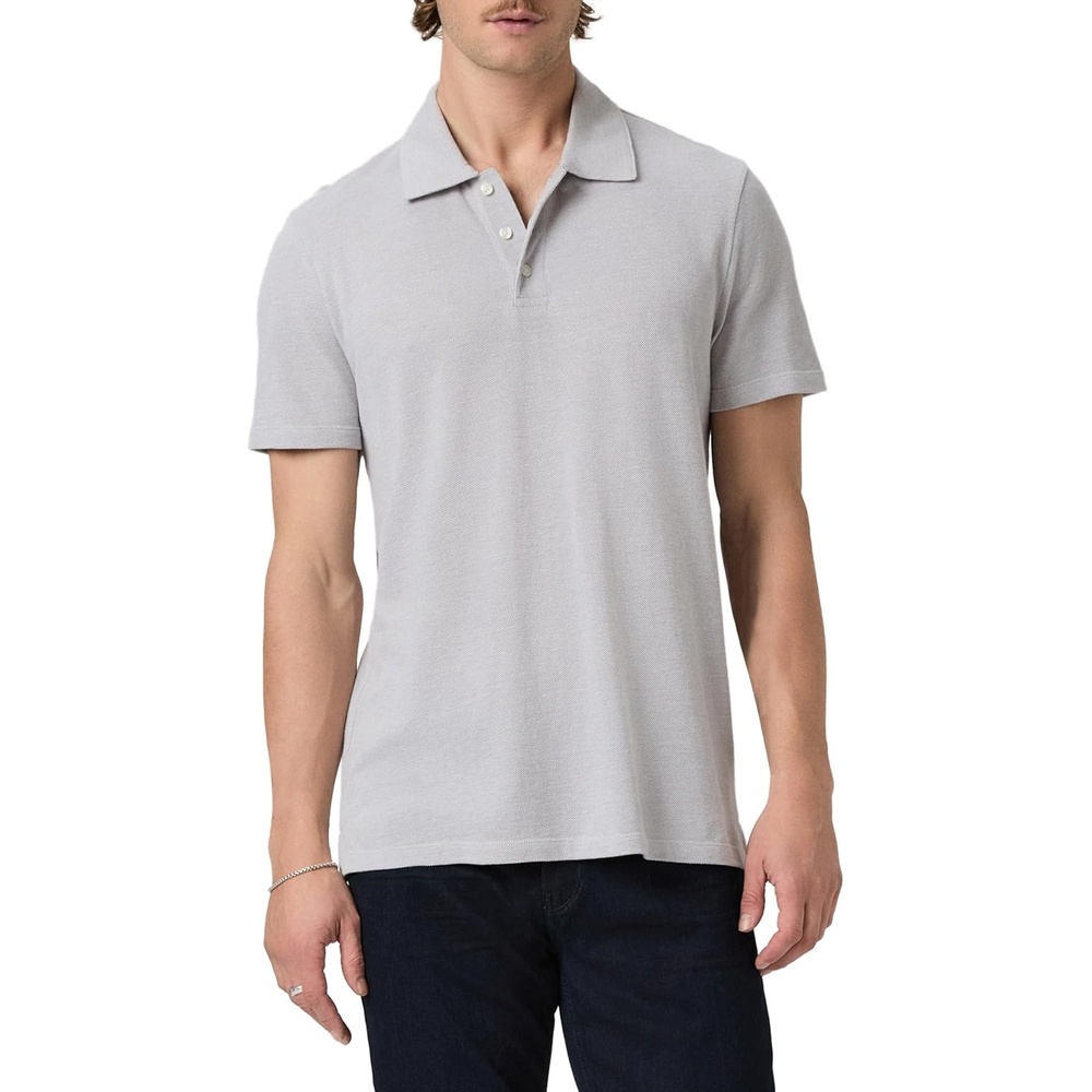 Paige Men’s Demille Polo(Light Grey Combo) - PAIGE Denim